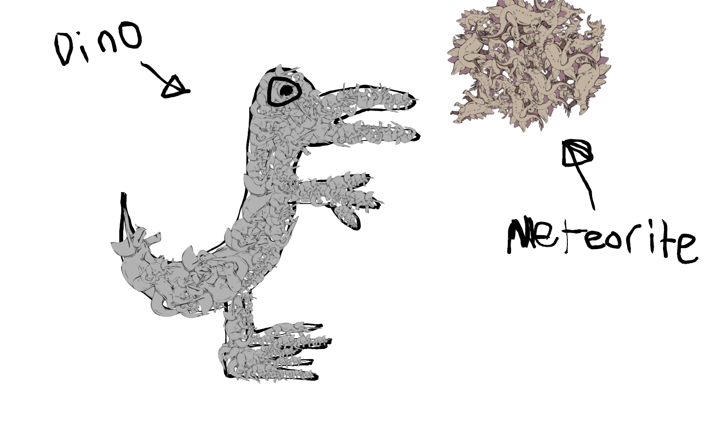 How the dinosaurs went extinct. : r/DinosaurDrawings